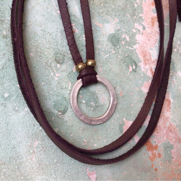 Artisan | Accessories | New Adjustable Leather Cord Silver Necklace ...